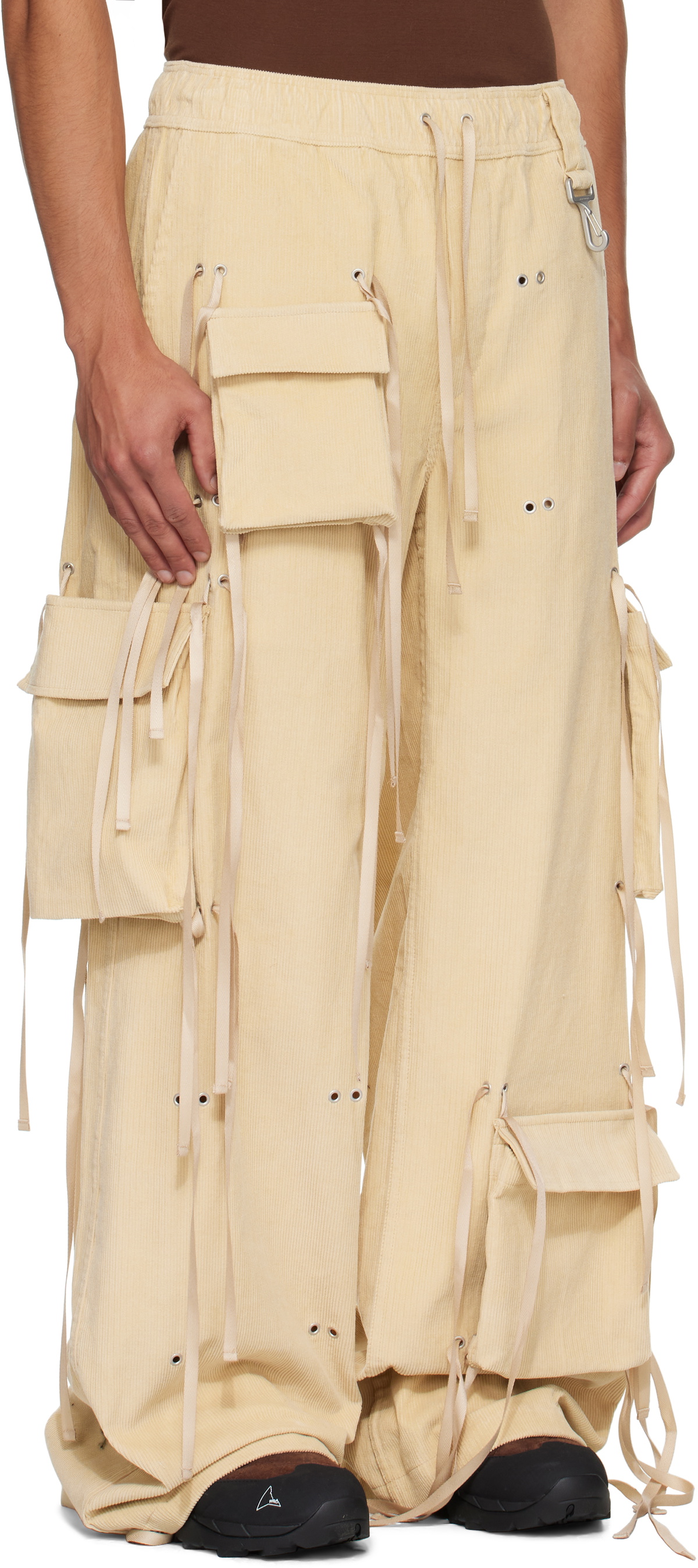 Reese Cooper Beige Corduroy Modular Pocket Cargo Pants Reese Cooper