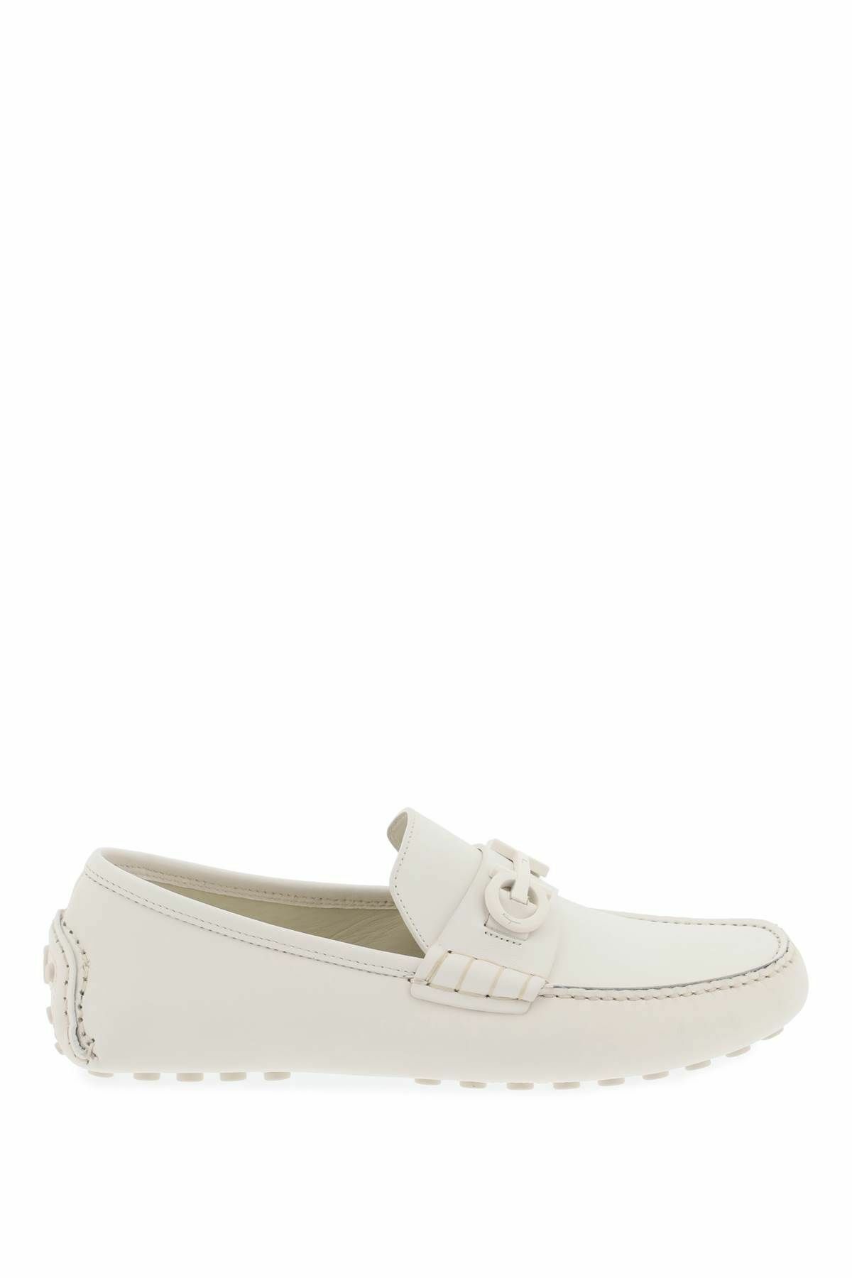 FERRAGAMO loafers with gancini detail White Salvatore Ferragamo