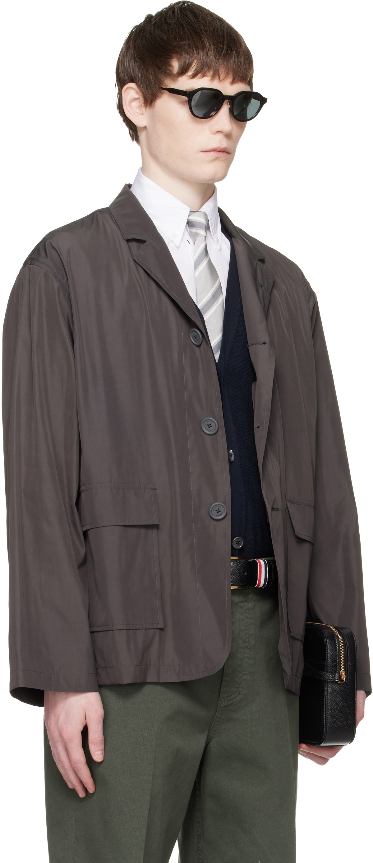 Thom Browne Gray Packable Flap Pocket Blazer Thom Browne