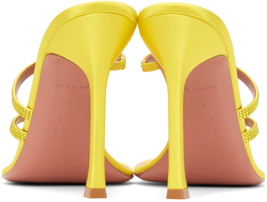 Amina Muaddi Yellow Ami Heeled Sandals Amina Muaddi