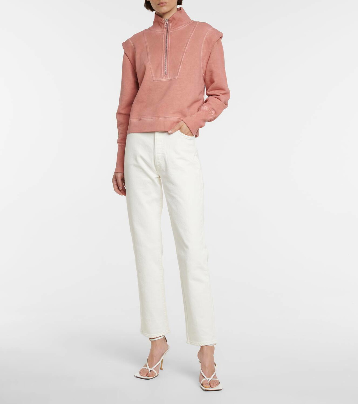 Veronica Beard Dylan zip-up cotton sweatshirt Veronica Beard