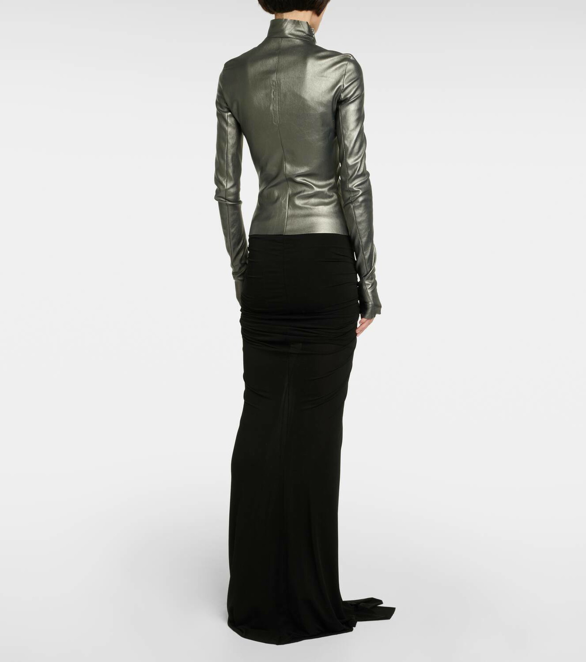 Rick Owens Metallic leather and cotton jacket Rick Owens