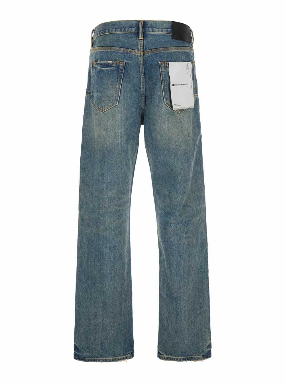 Purple Brand hadley Vintage Blue Jeans With Ripped Detail On The Front ...