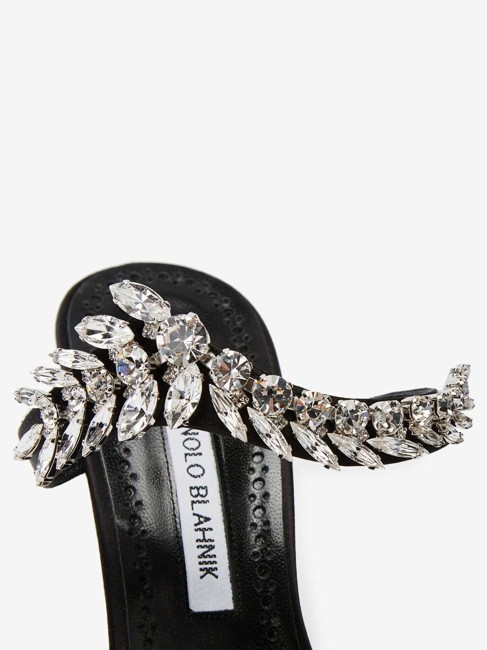 Manolo Blahnik Black Lurum 90 Satin Mules Manolo Blahnik