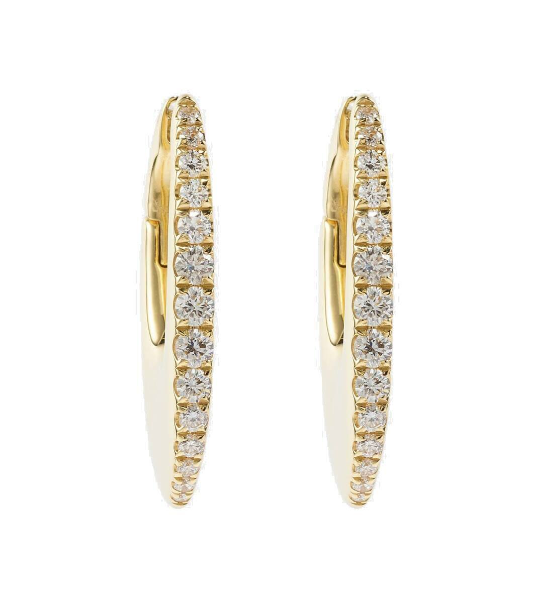 Melissa Kaye Lulu Medium 18kt gold hoop earrings with diamonds Melissa Kaye