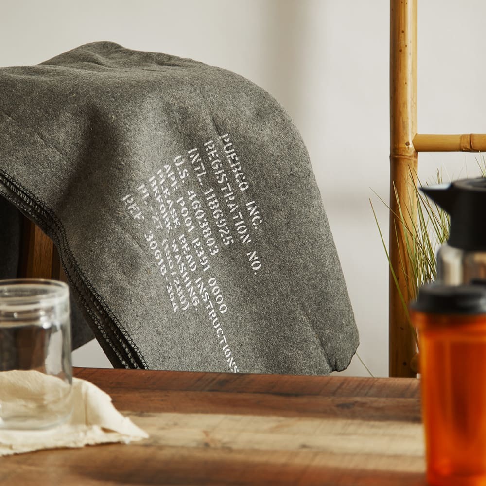 Puebco Recycled Wool & Cotton Felted Blanket in Grey Puebco