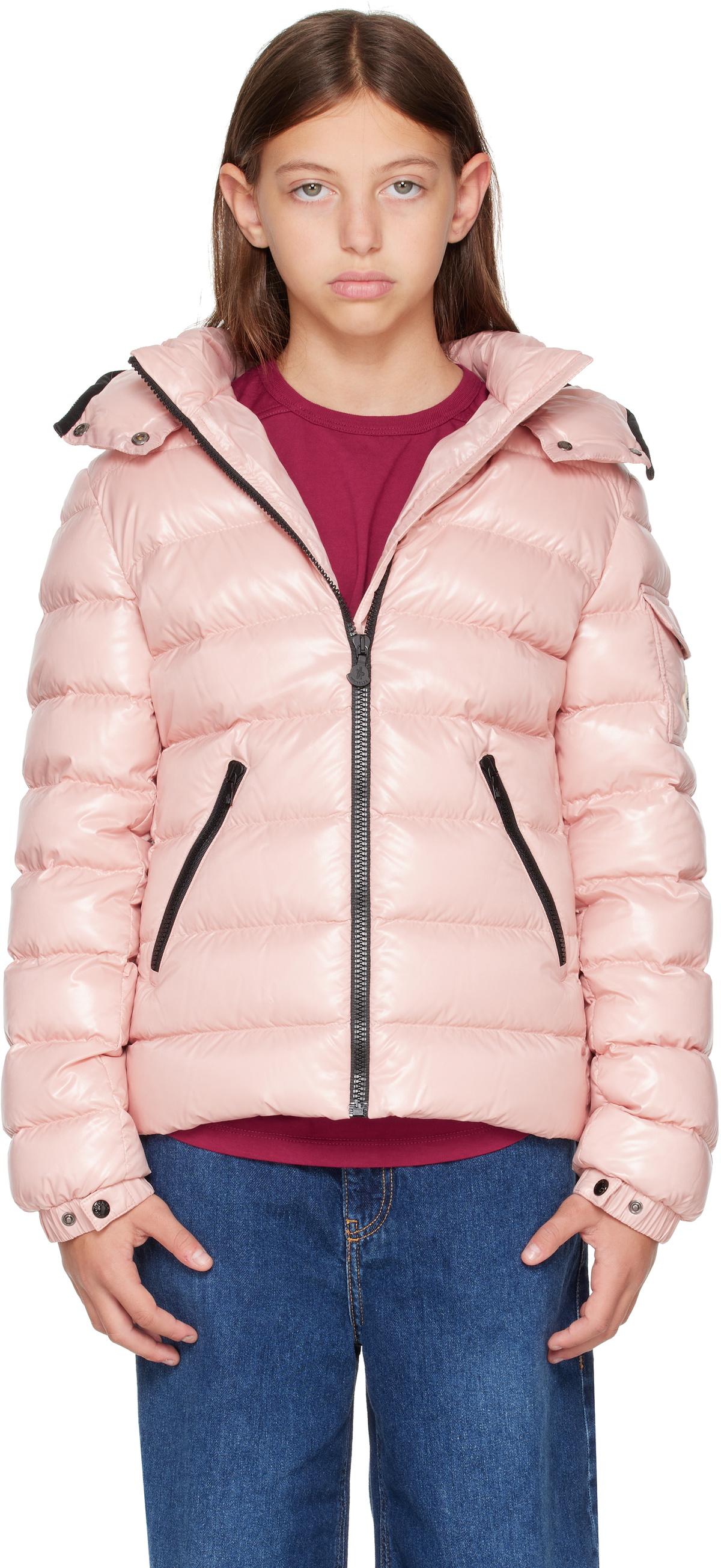 Moncler Enfant Big Kids Pink Bady Hooded Down Jacket Moncler Enfant