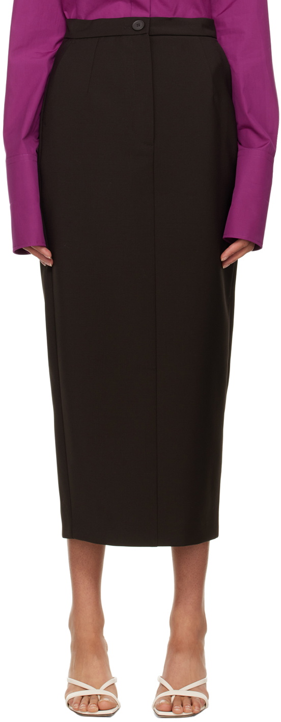 Sportmax Brown Basilio Midi Skirt Sportmax