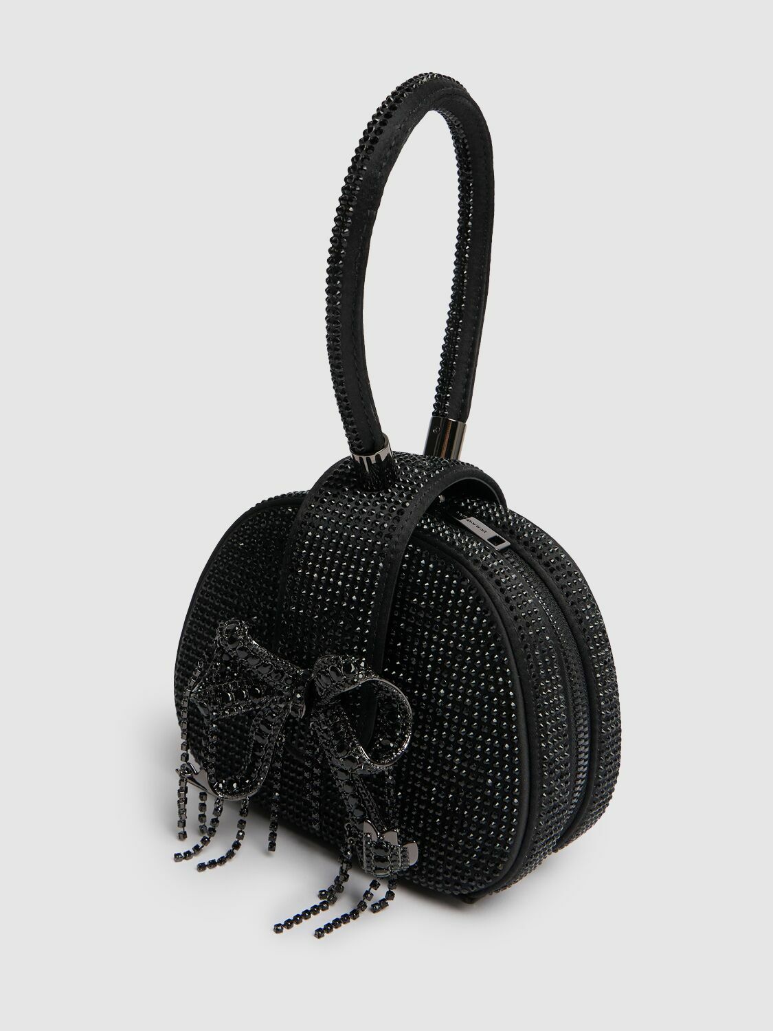 SELF-PORTRAIT Micro Rhinestone Satin Top Handle Bag Self-Portrait