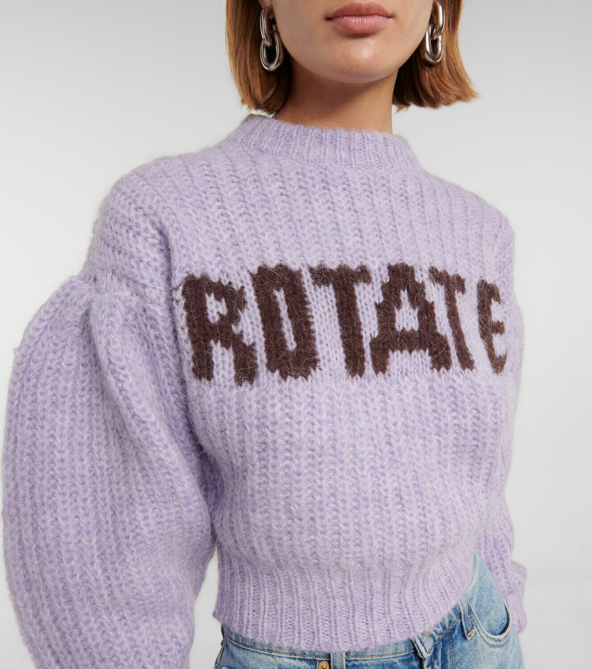 Rotate Birger Christensen Adley wool-blend cropped sweater ROTATE ...