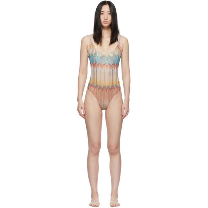 Missoni Multicolor Lurex Rainbow Zig Zag One-Piece Swimsuit Missoni Missoni Multicolor Lurex Rainbow Zig Zag One-Piece Swimsuit Missoni