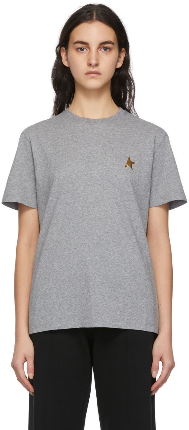 Golden Goose Grey Star Logo T-Shirt Golden Goose Deluxe Brand