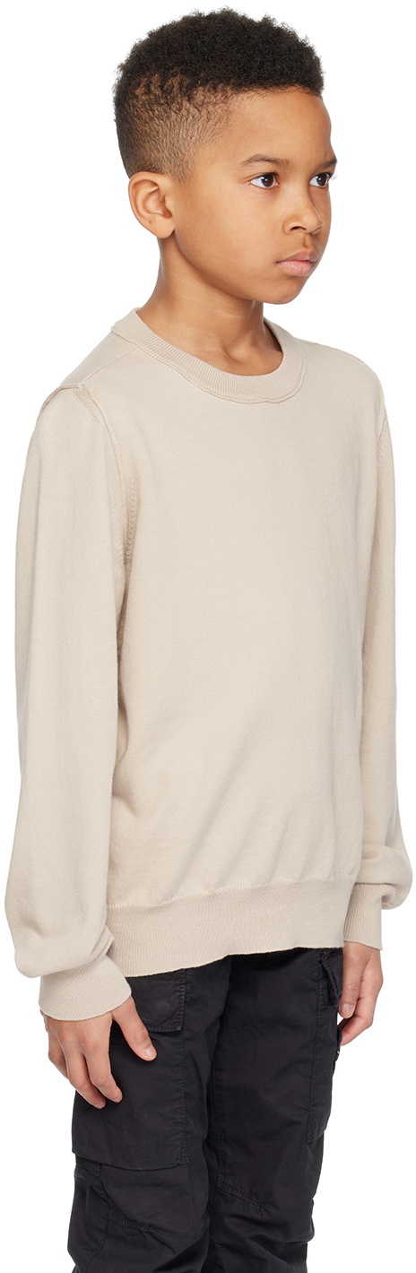 Stone Island Junior Kids Beige Crewneck Sweater Stone Island Junior