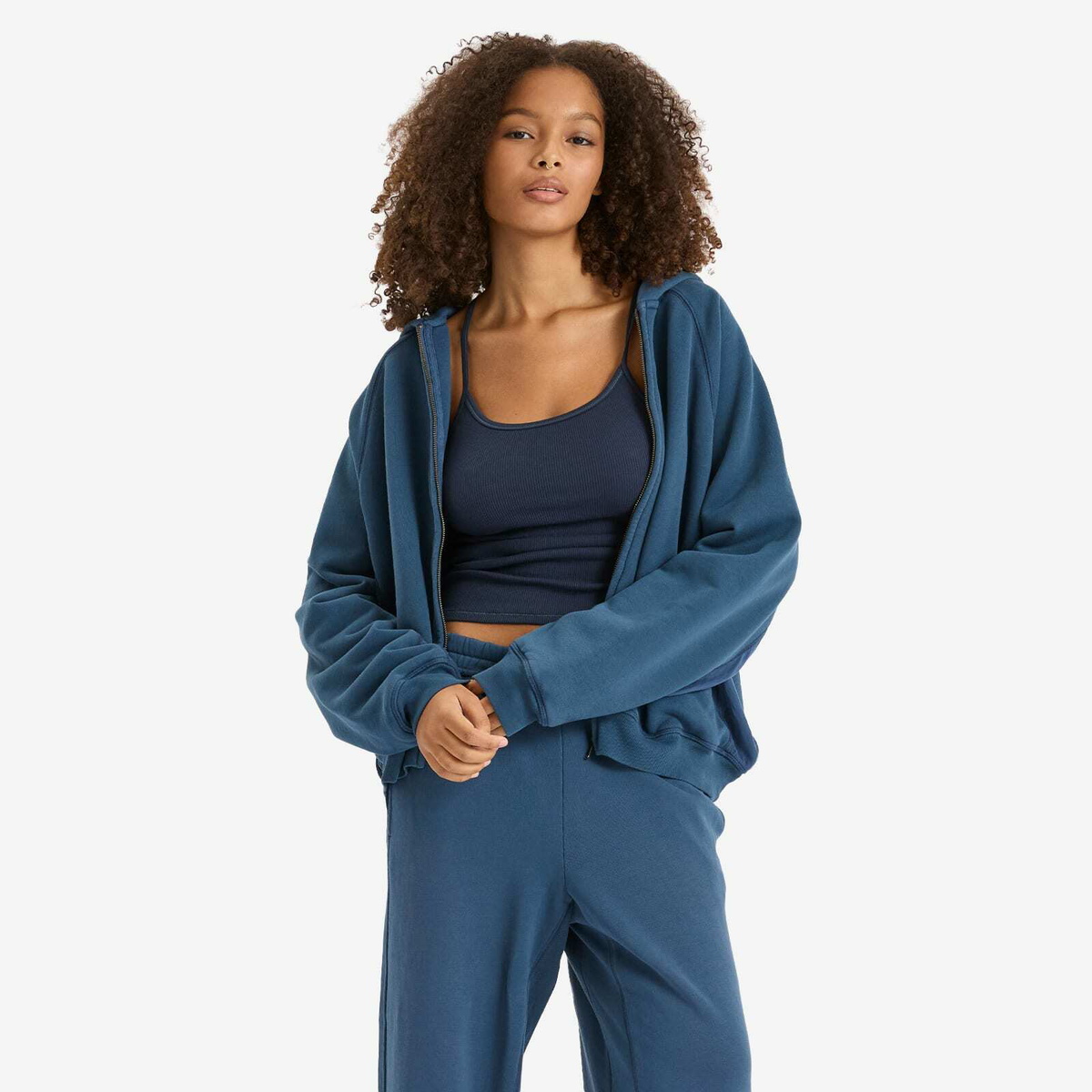 SKIMS Women's Zip Up Hoodie in Indigo SKIMS