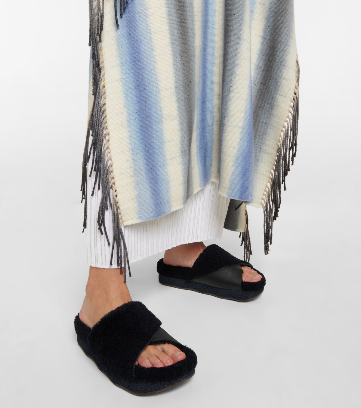 Chloe - Wavy shearling slides Chloe