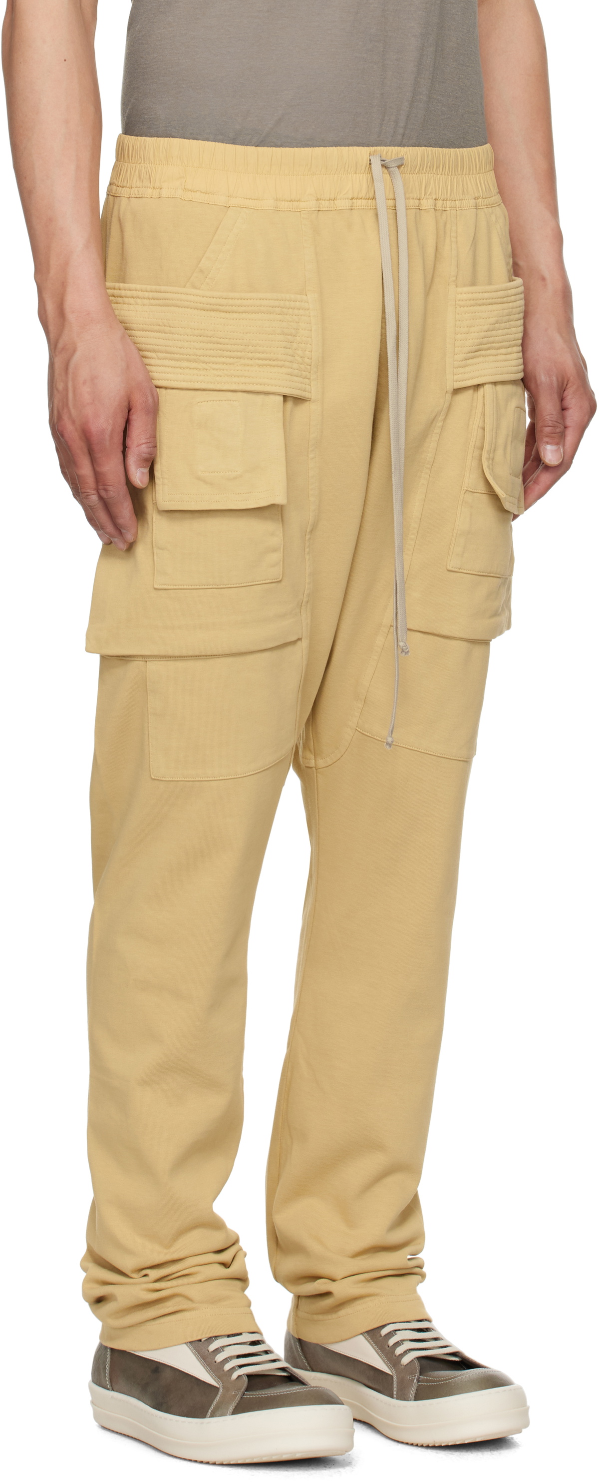 Rick Owens DRKSHDW Beige Hollywood Creatch Cargo Drawstring Pants Rick ...