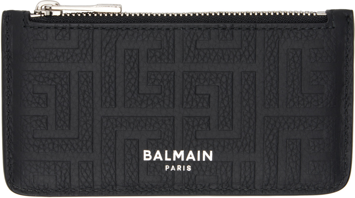 Balmain Black Leather Card Holder Balmain