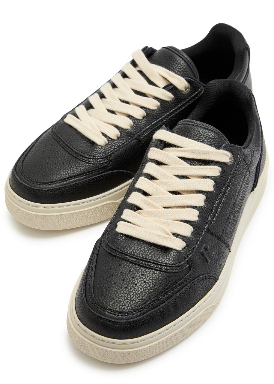 Represent Initial Leather Sneakers Black Represent