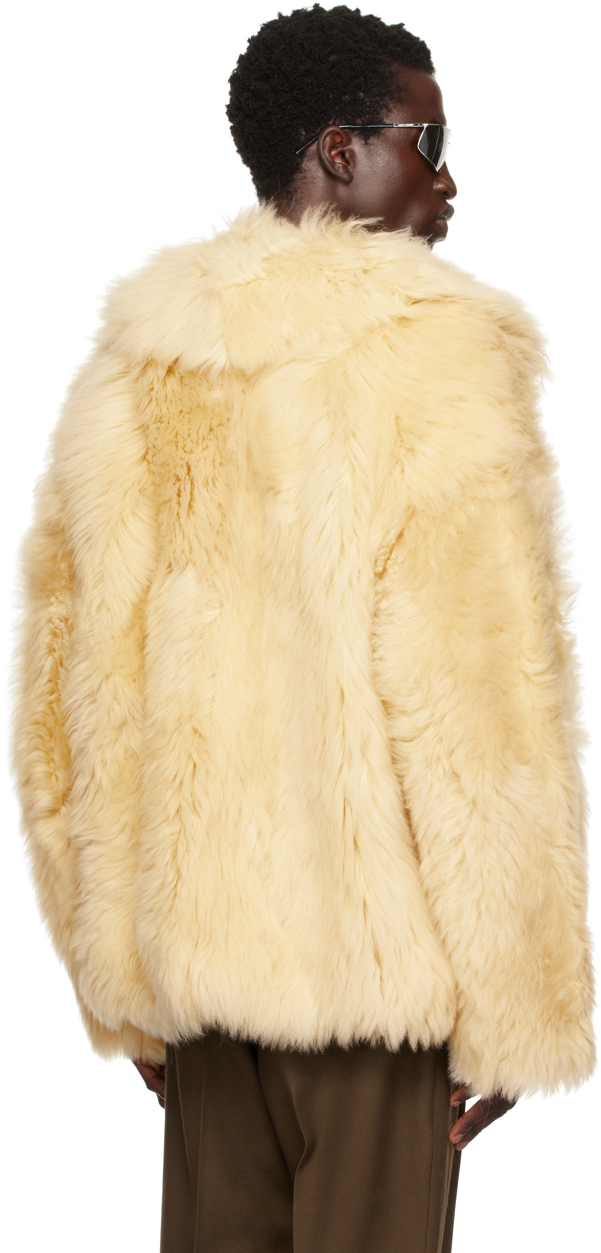 Moose Knuckles Yellow Efna Short Shearling Coat Moose Knuckles
