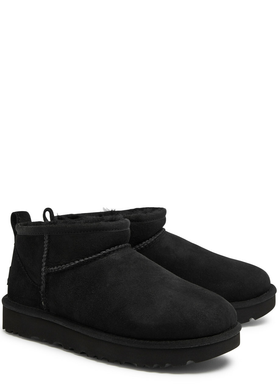 Ugg Classic Ultra Mini Suede Ankle Boots Black Ugg