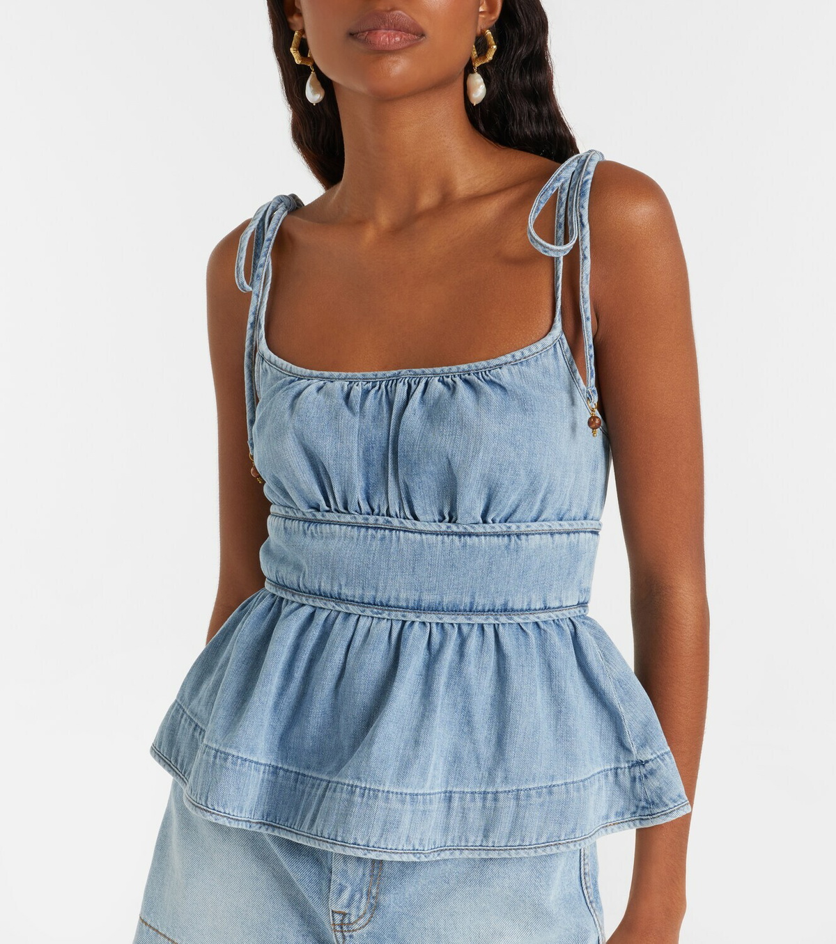 Zimmermann Wanderlust denim top Zimmermann