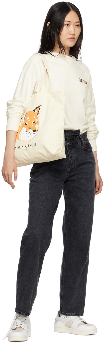 Maison Kitsuné Off-White Fox Head Tote Maison Kitsune Maison Kitsuné Off-White Fox Head Tote Maison Kitsune