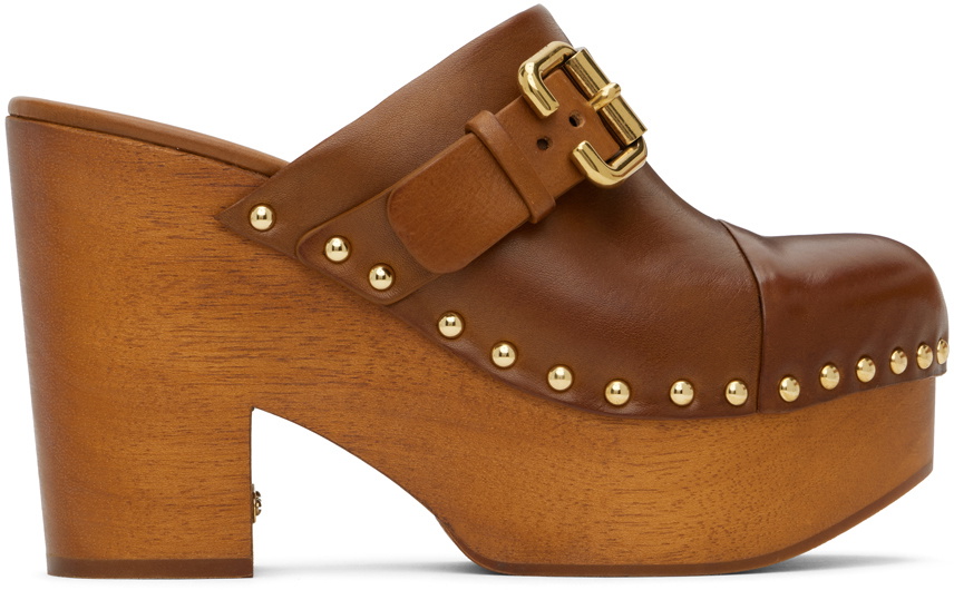 Chloé Brown Jeannette Wedge Clogs Chloe