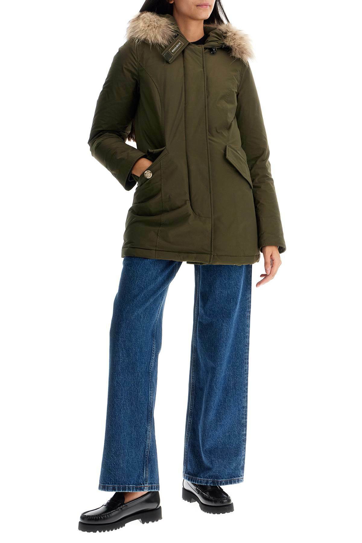 WOOLRICH luxury arctic parka with fur Khaki Woolrich