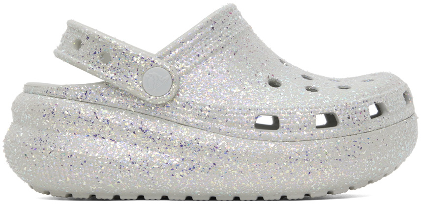 Crocs Kids Gray Cutie Crush Glitter Clogs Crocs