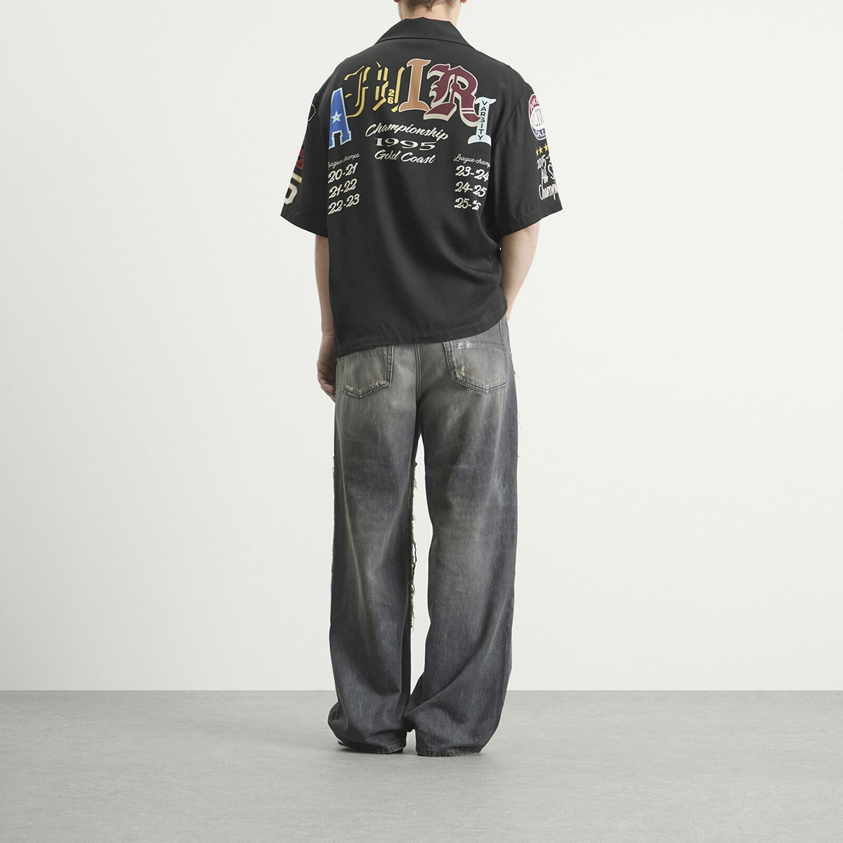 AMIRI Men's Varsity Patch Camp Shirt in Black Amiri