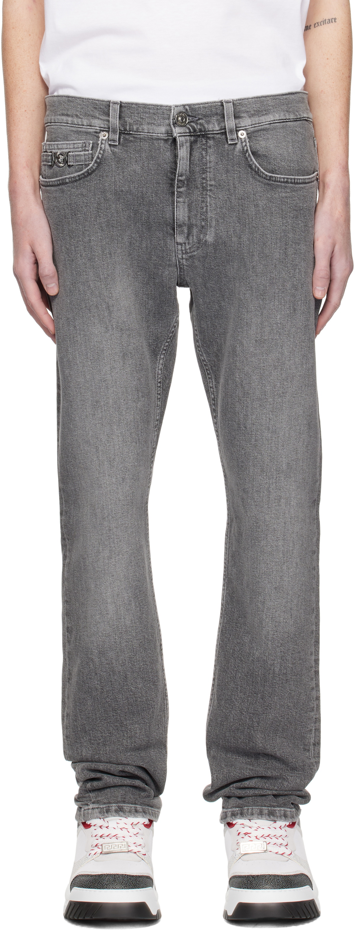 Versace Gray Slim-Fit Jeans Versace