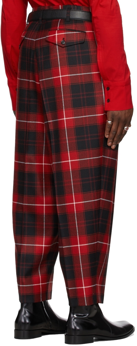 LU'U DAN SSENSE Exclusive Red Check Trousers LU'U DAN