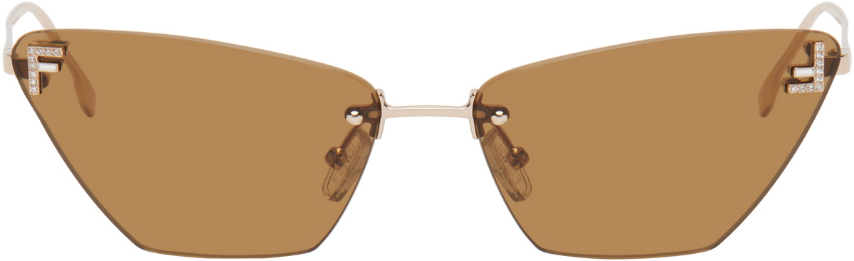 Fendi Rose Gold First Crystal Sunglasses Fendi