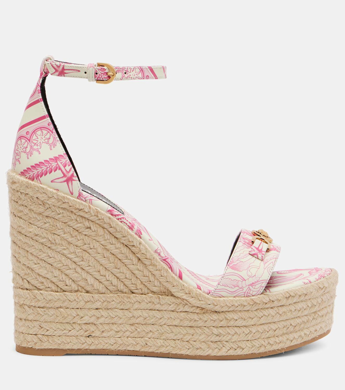 Versace Medusa '95 leather espadrille wedges Versace