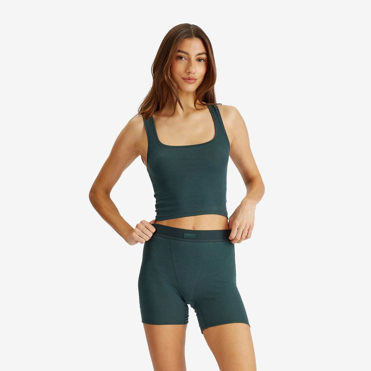 SKIMS Women's Cotton Rib Boxer 3-Pack in Vapour Multi SKIMS