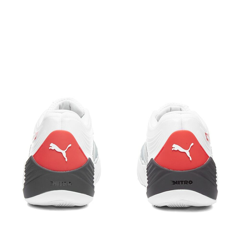 Puma Men's Hoops Fusion Nitro Sneakers in Puma White/High Risk Red Puma