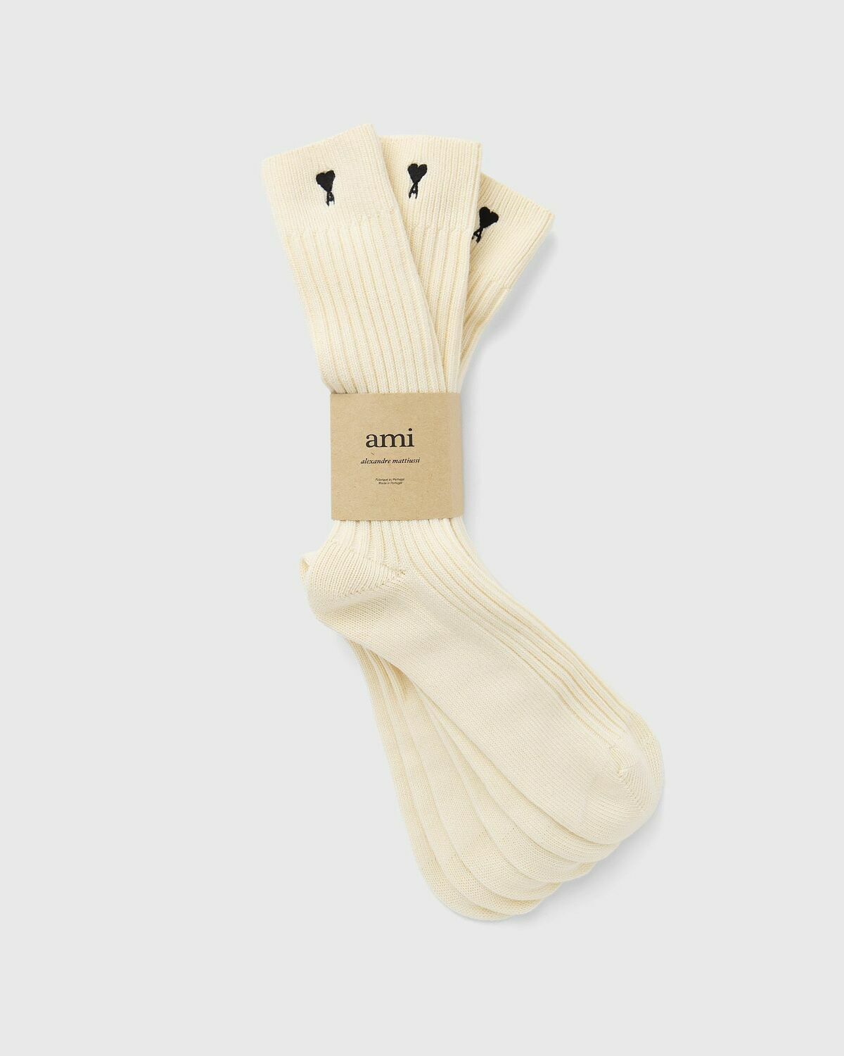 AMI Paris AMI DE COEUR NOIR SOCKS 3-PACK White Men AMI
