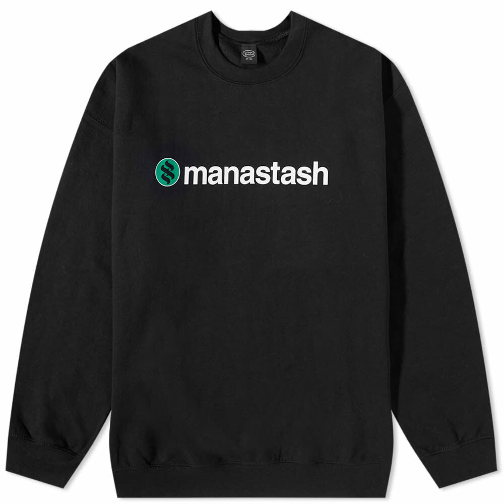 Manastash Men's Stack Logo Crew Sweat in Black Manastash