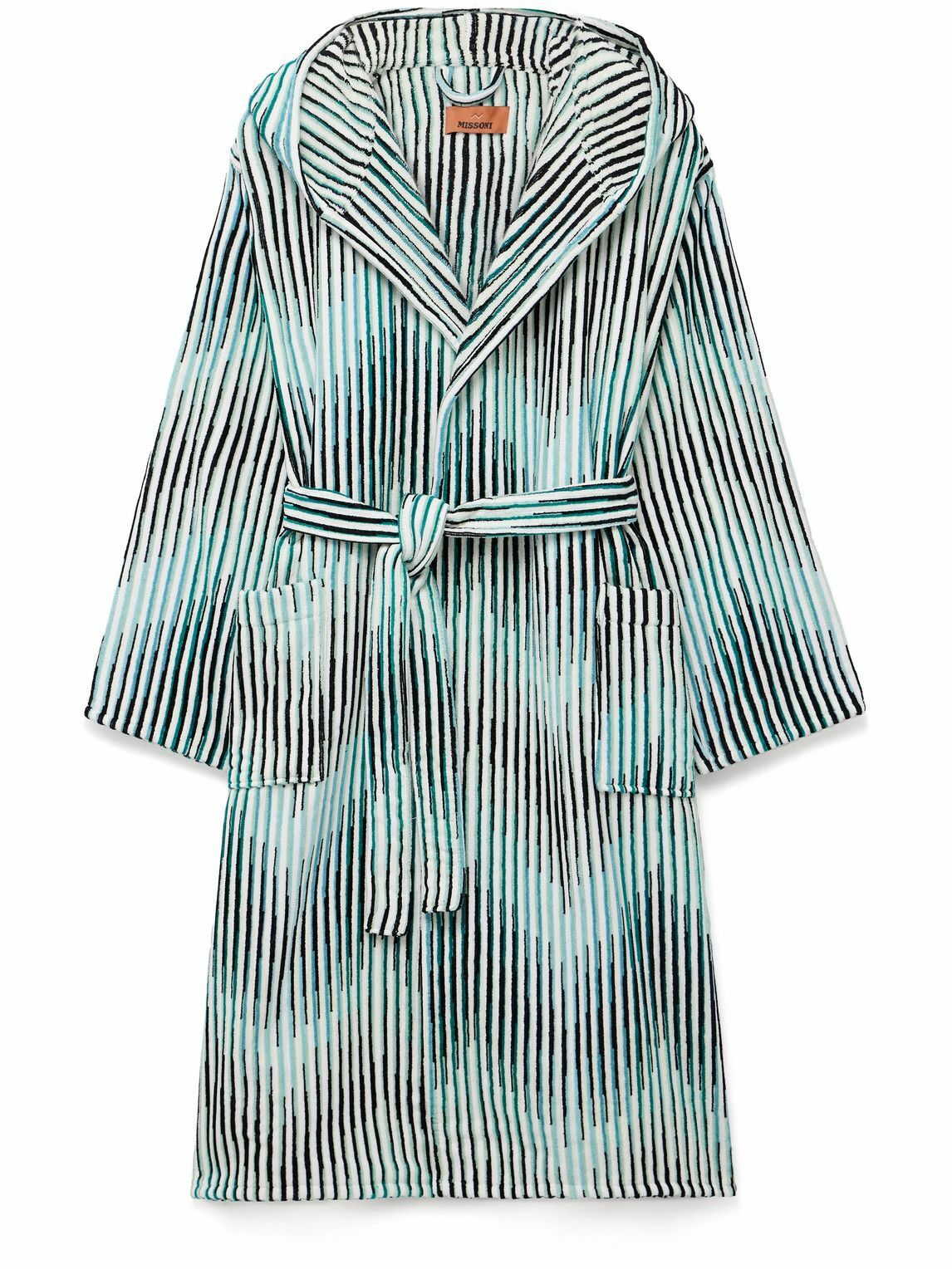 Missoni Home - Arpeggio Striped Cotton-Terry Hooded Robe - Blue Missoni ...