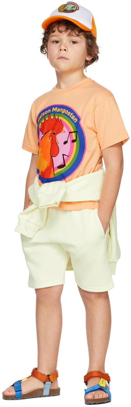 Maison Mangostan Kids Off-White Rooster Shorts Maison Mangostan