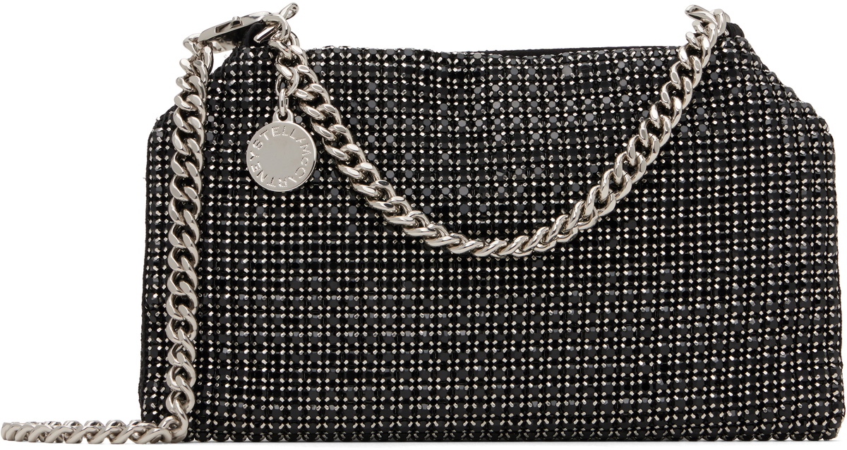 Stella McCartney Black Falabella Crystal Mesh Shoulder Bag Stella McCartney