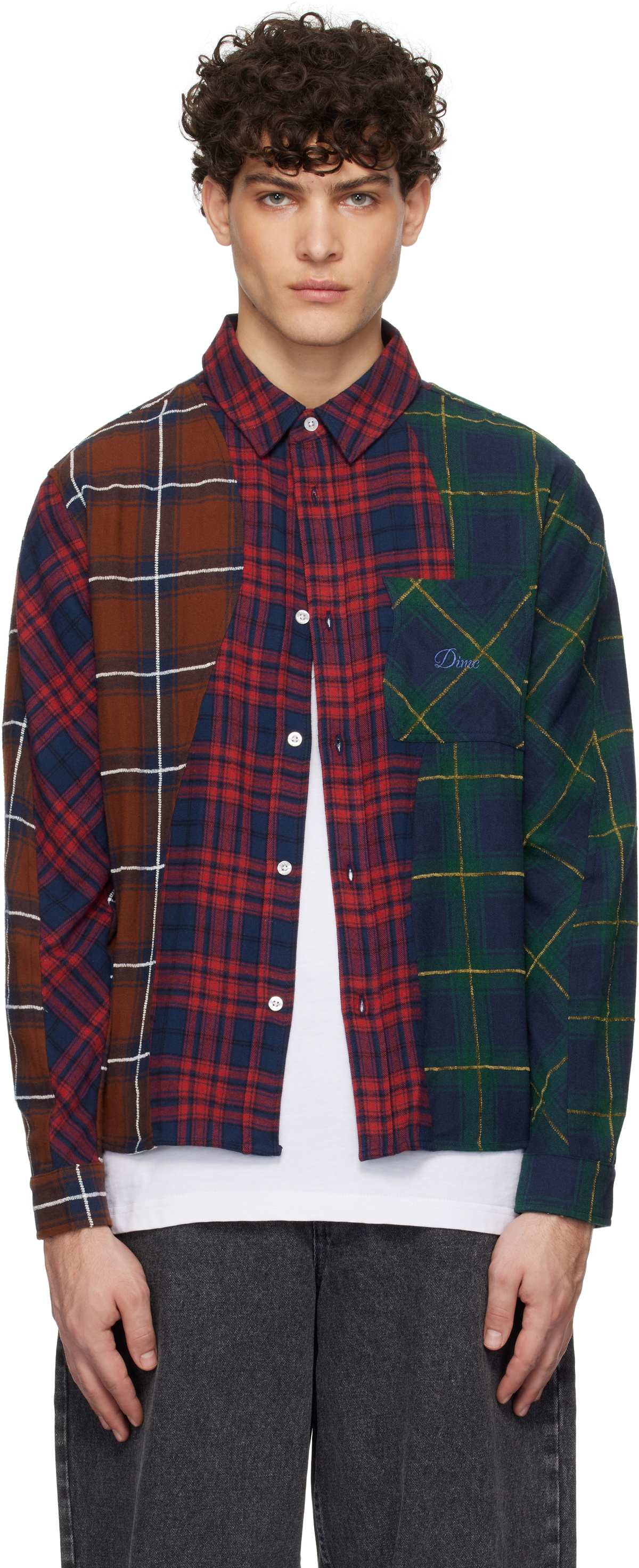 Dime Multicolor Triple Plaid Shirt Dime