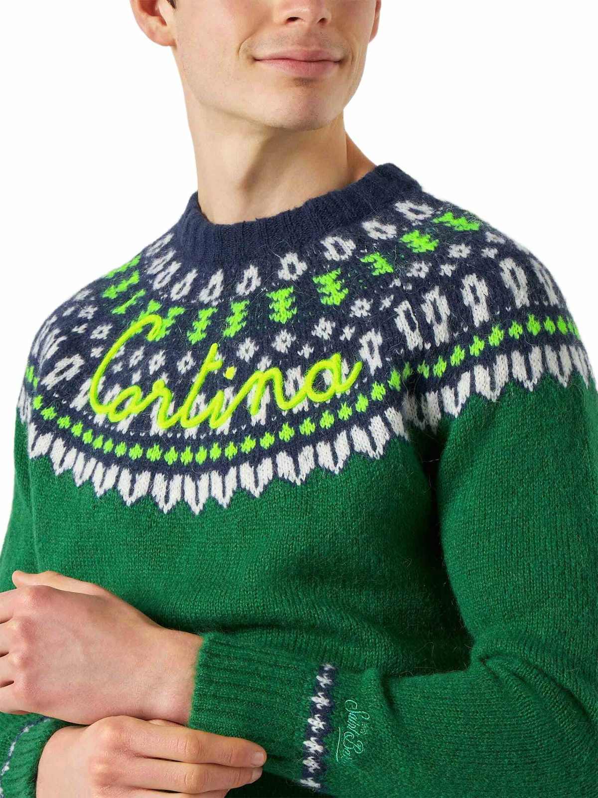 MC2 Saint Barth Man Brushed Sweater With Icelandic Jacquard MC2 Saint Barth