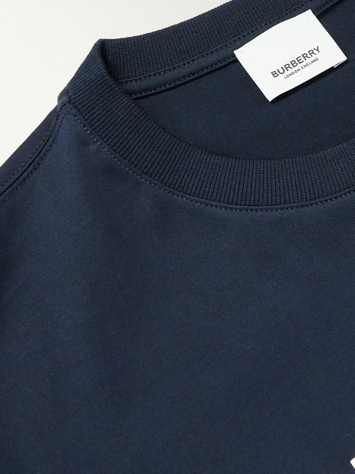 Burberry - Logo-Print Cotton-Jersey T-Shirt - Blue Burberry