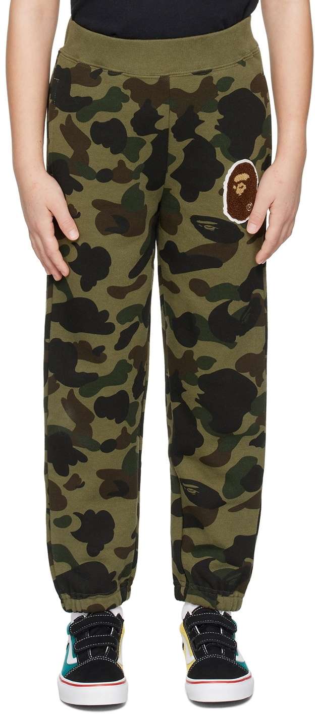 BAPE Kids Khaki Ape Head Lounge Pants A Bathing Ape
