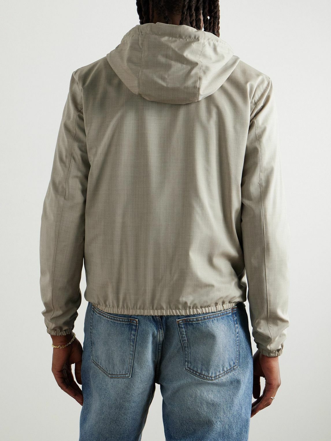 Herno - Reversible Virgin Wool and Silk-Blend and Shell Hooded Jacket - Neutrals Herno