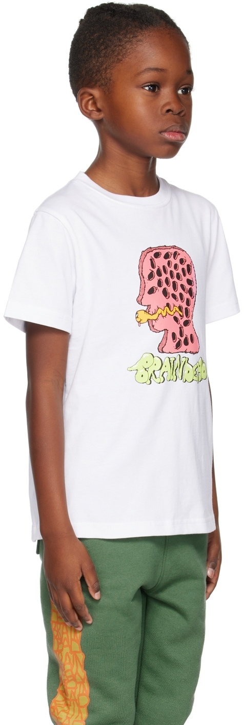 Brain Dead Kids White Worm T-Shirt Brain Dead