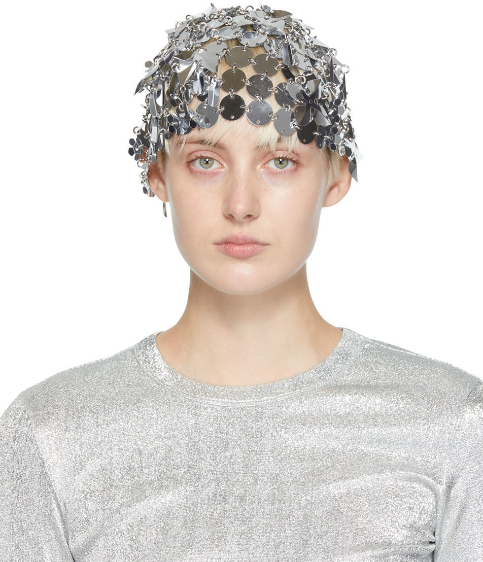 Paco Rabanne Silver Graphic Hat Paco Rabanne