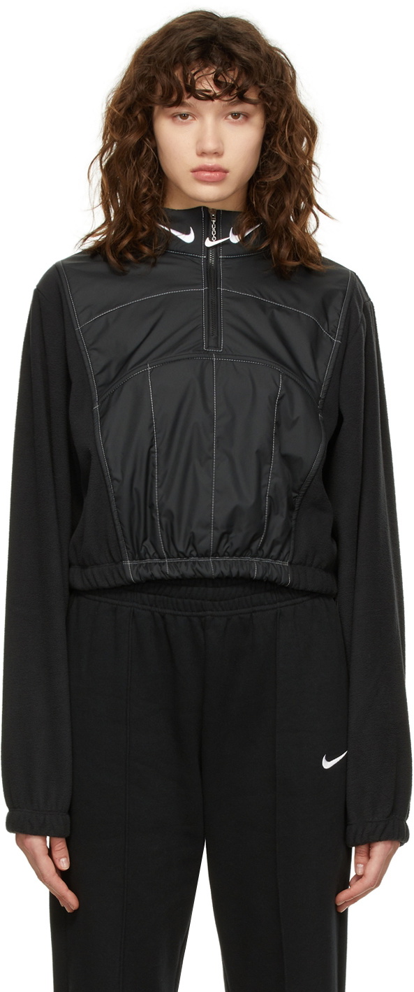 Nike Black Swoosh Plush Zip Jacket Nike