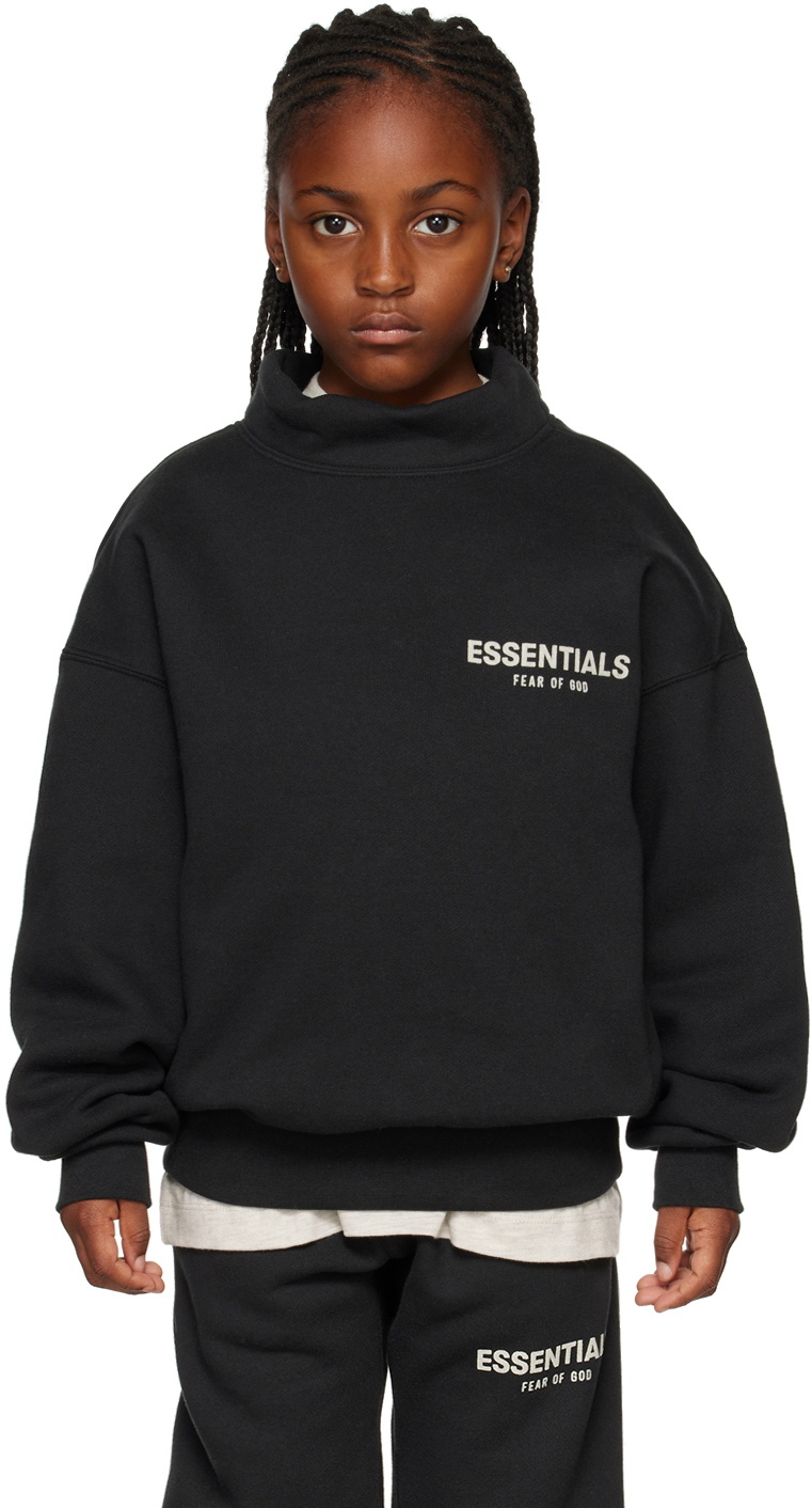 Essentials Kids Black Mock Neck Sweatshirt Essentials